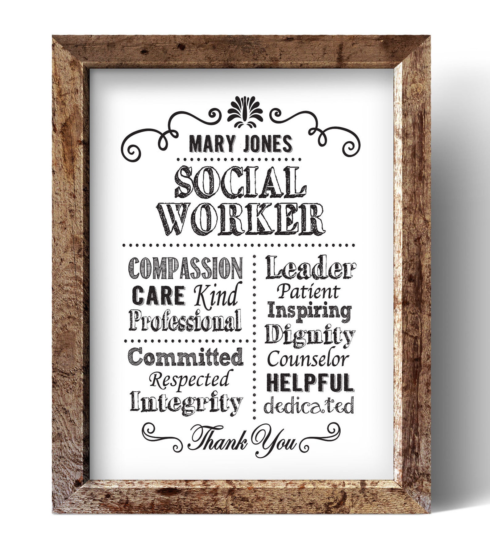Social Worker Gift, A Truly Great Social Worker Art Print, Gift for ...