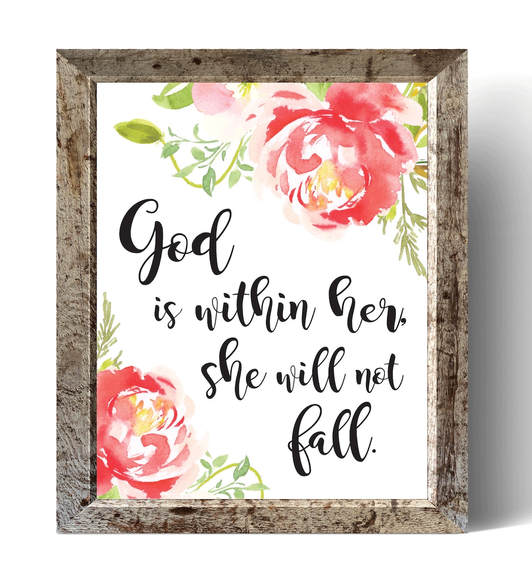 God is Within Her She Will Not Fall Quote, Printable Bible Wall Decor ...