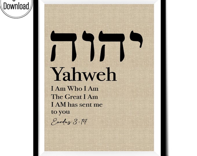 Names of God Sign, Hebrew & English, Jesus Wooden Sign, Hand Painted ...