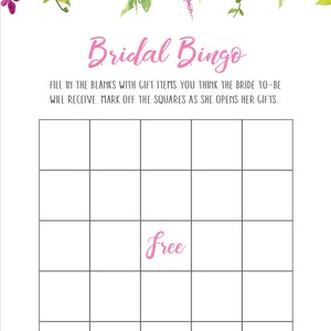 Pink Flowers Bridal Shower Games Package, 6 Games Printable, Game ...