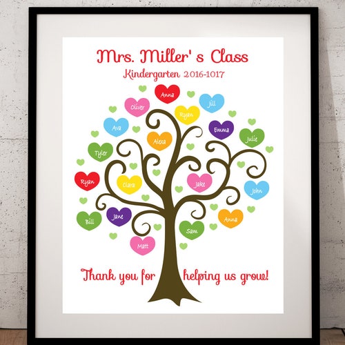 Printable DIGITAL FILE TEACHER Tree Printable Personalized - Etsy