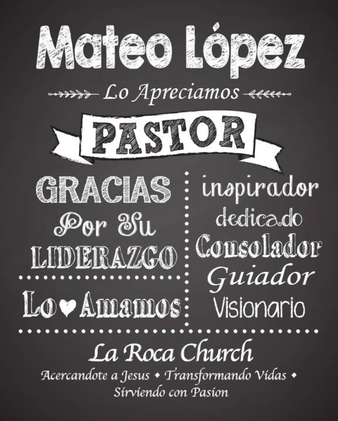 Personalized Pastor Gift Spanish Printable Pastor Gift Pastor | Etsy