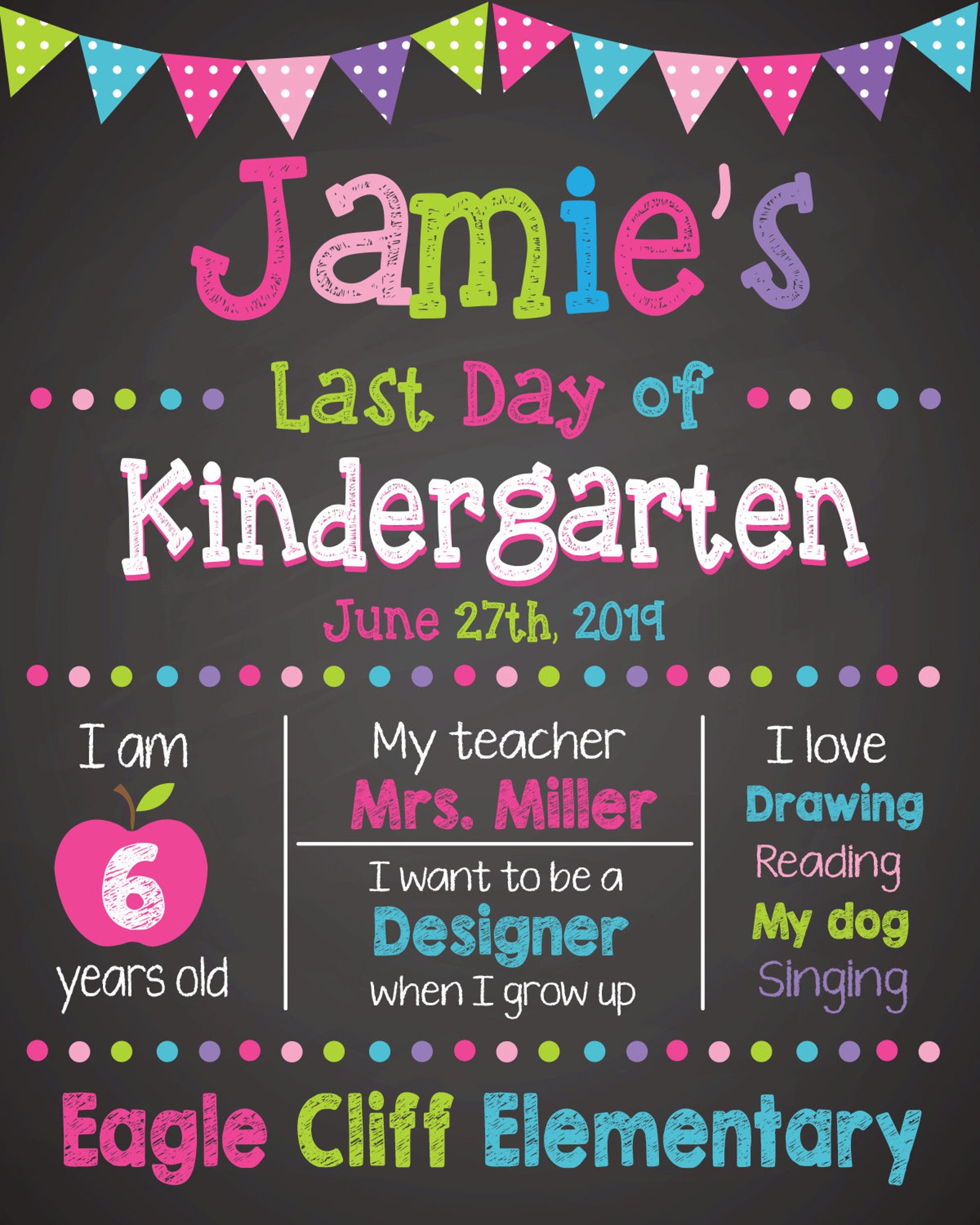 KINDERGARTEN Graduation Sign Last Day of Kindergarten Sign - Etsy