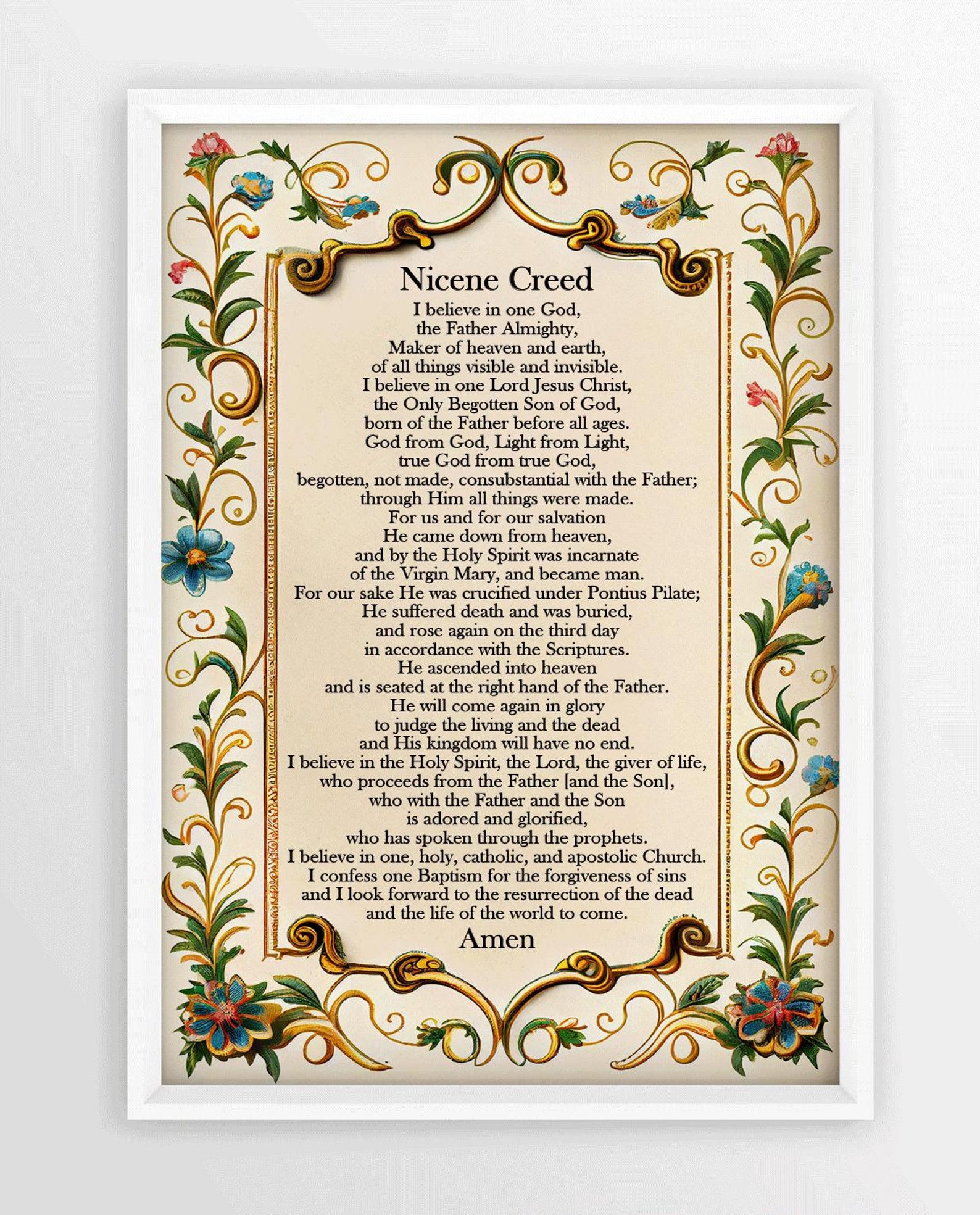 Nicene Creed Art Printable, Catholic Prayer (digital Download) - Etsy