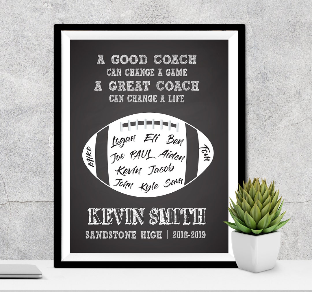 Football Coach Gift, A Good Coach A Great Coach, Custom Football Team ...