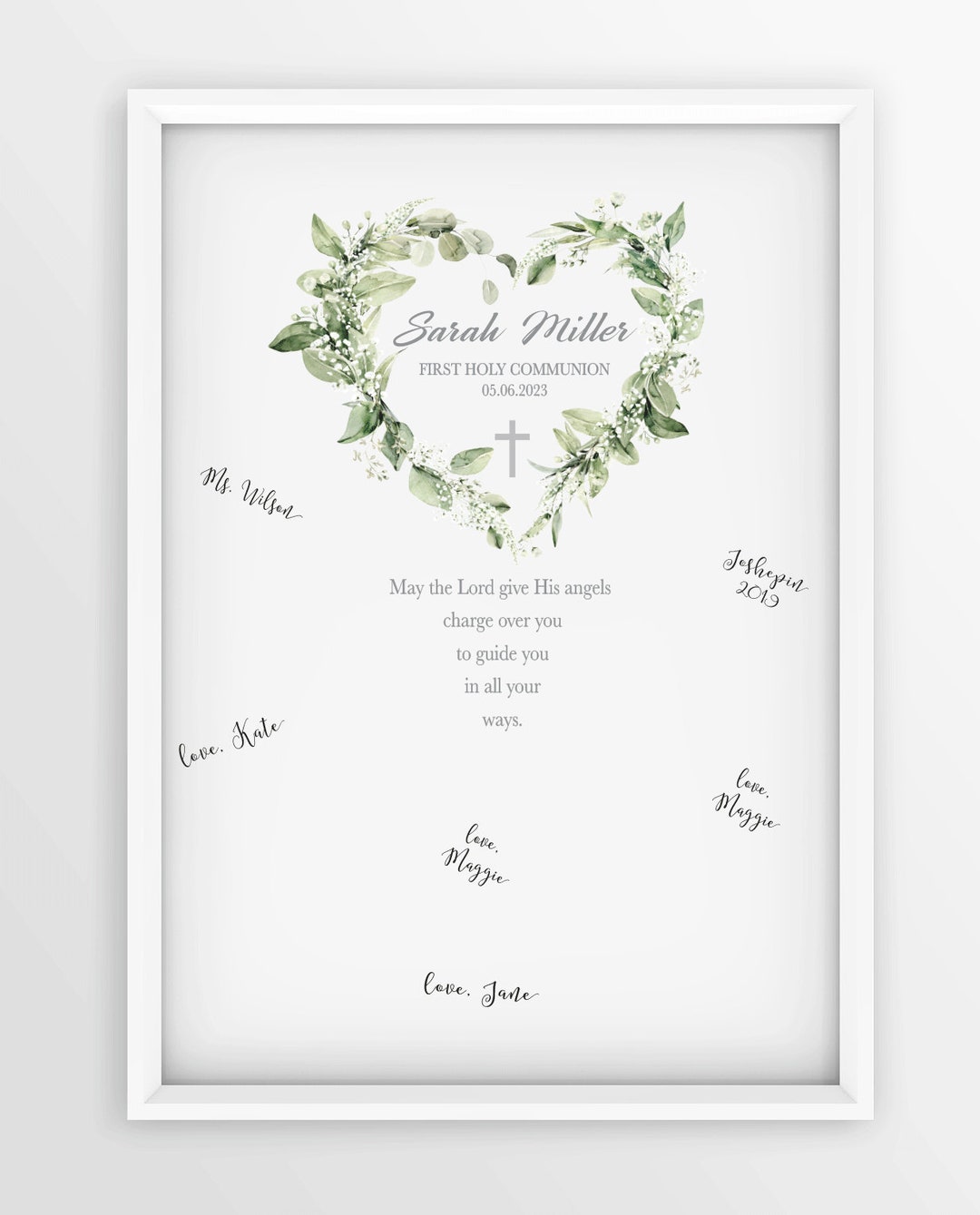 First Holy Communion Guest Book Sign-in Tree Printable, BAPTISM ...
