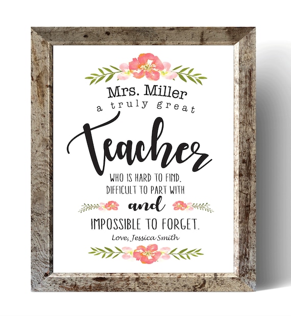 A Truly Great Teacher is Hard to Find Printable Teacher Gift | Etsy