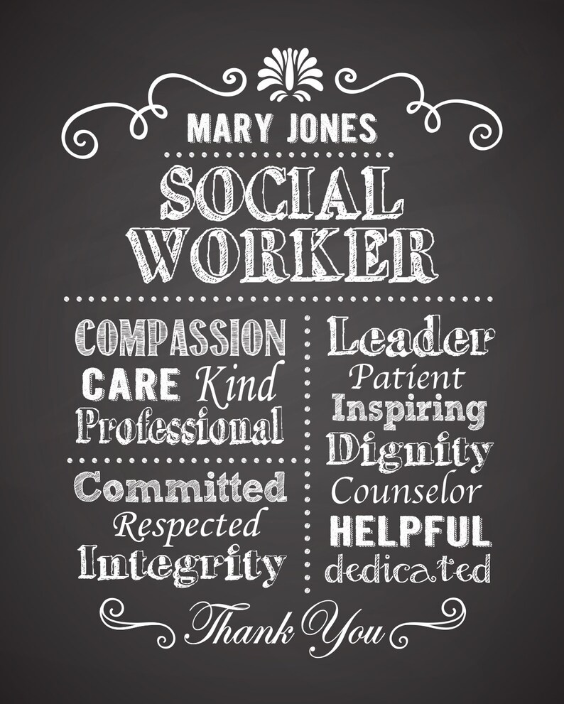 Social Worker Gift, A Truly Great Social Worker Art Print, Gift for ...