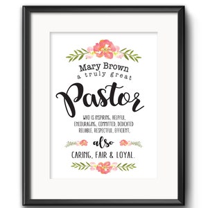 Pastor Gift Pastor Appreciation Wall Decor Minister Gift Personalized ...