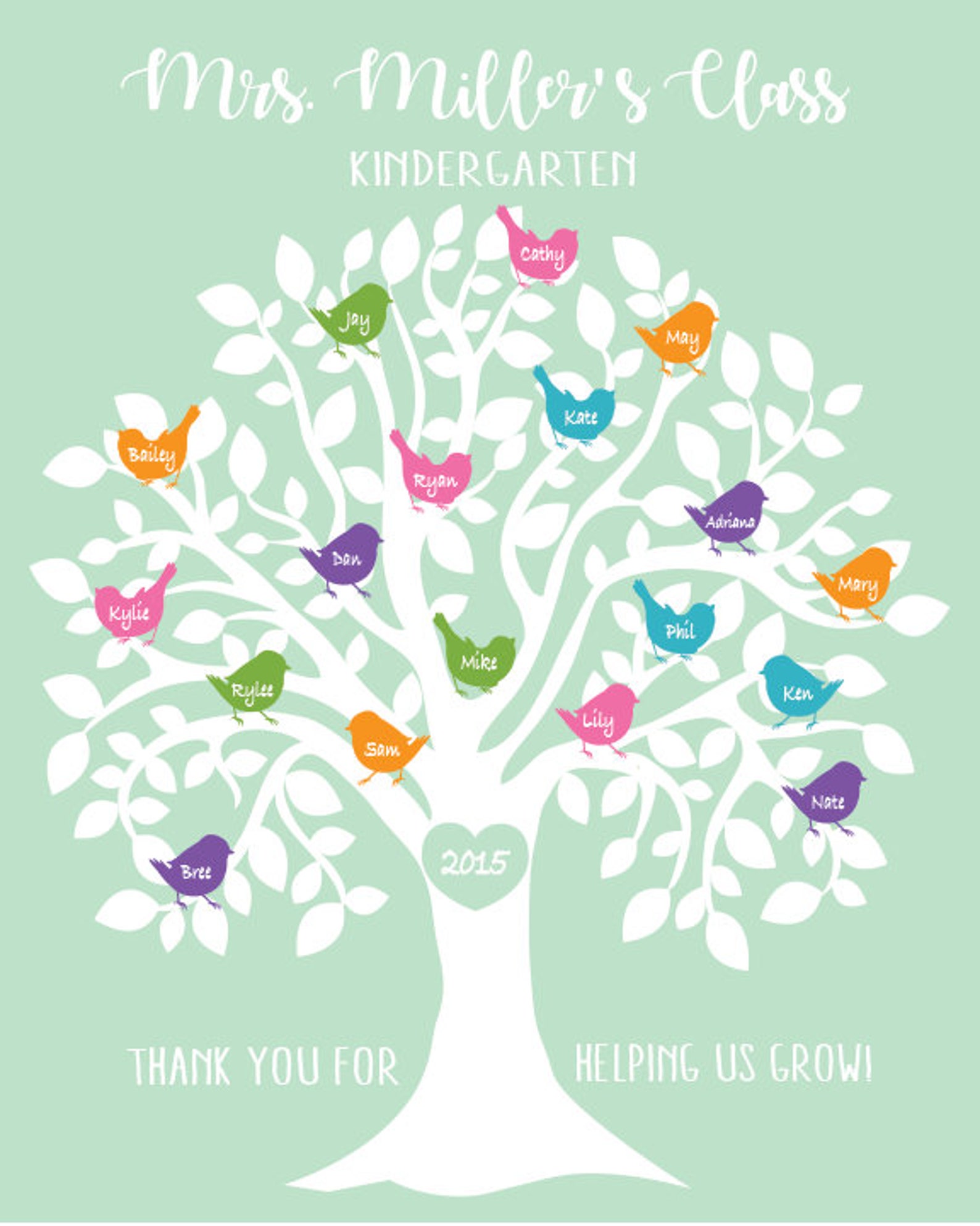 TEACHER Tree Tree Personalized With Classmates Names Teacher - Etsy UK