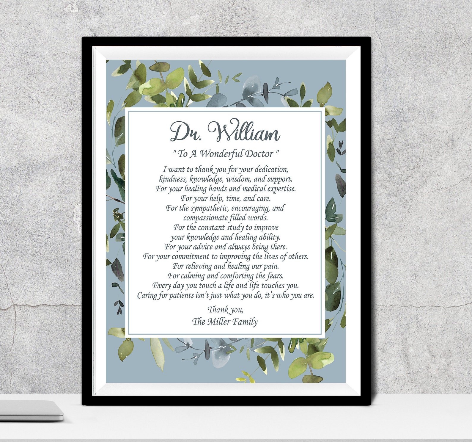 Doctor Gift A Wonderful Doctor Poem A Truly Great Doctor Appreciation ...