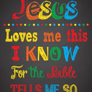 Christian Wall Art. Jesus Loves Me This I Know for the Bible Tells Me ...