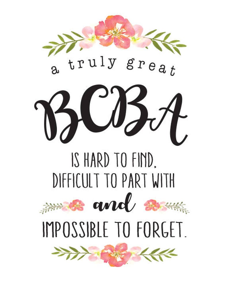 Behavior Analyst Printable ABA Gift Printable BCBA Gift - Etsy