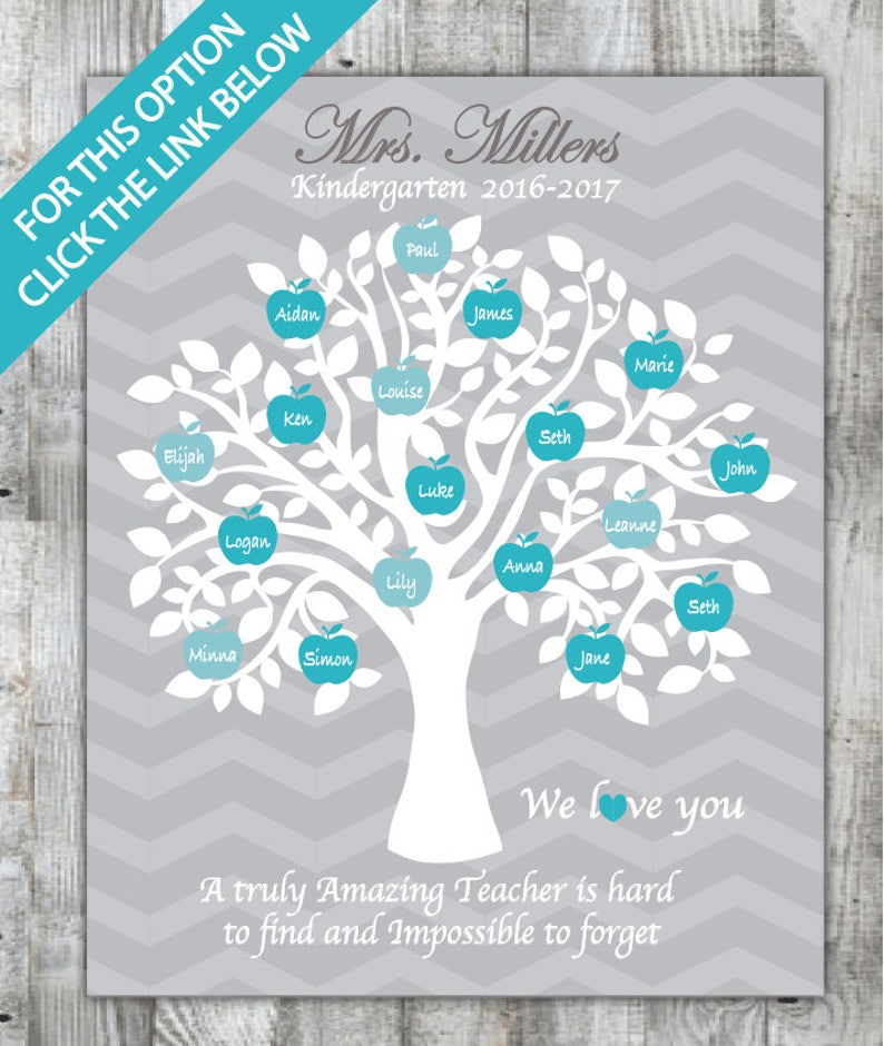Printable DIGITAL FILE TEACHER Tree Tree Personalized With - Etsy