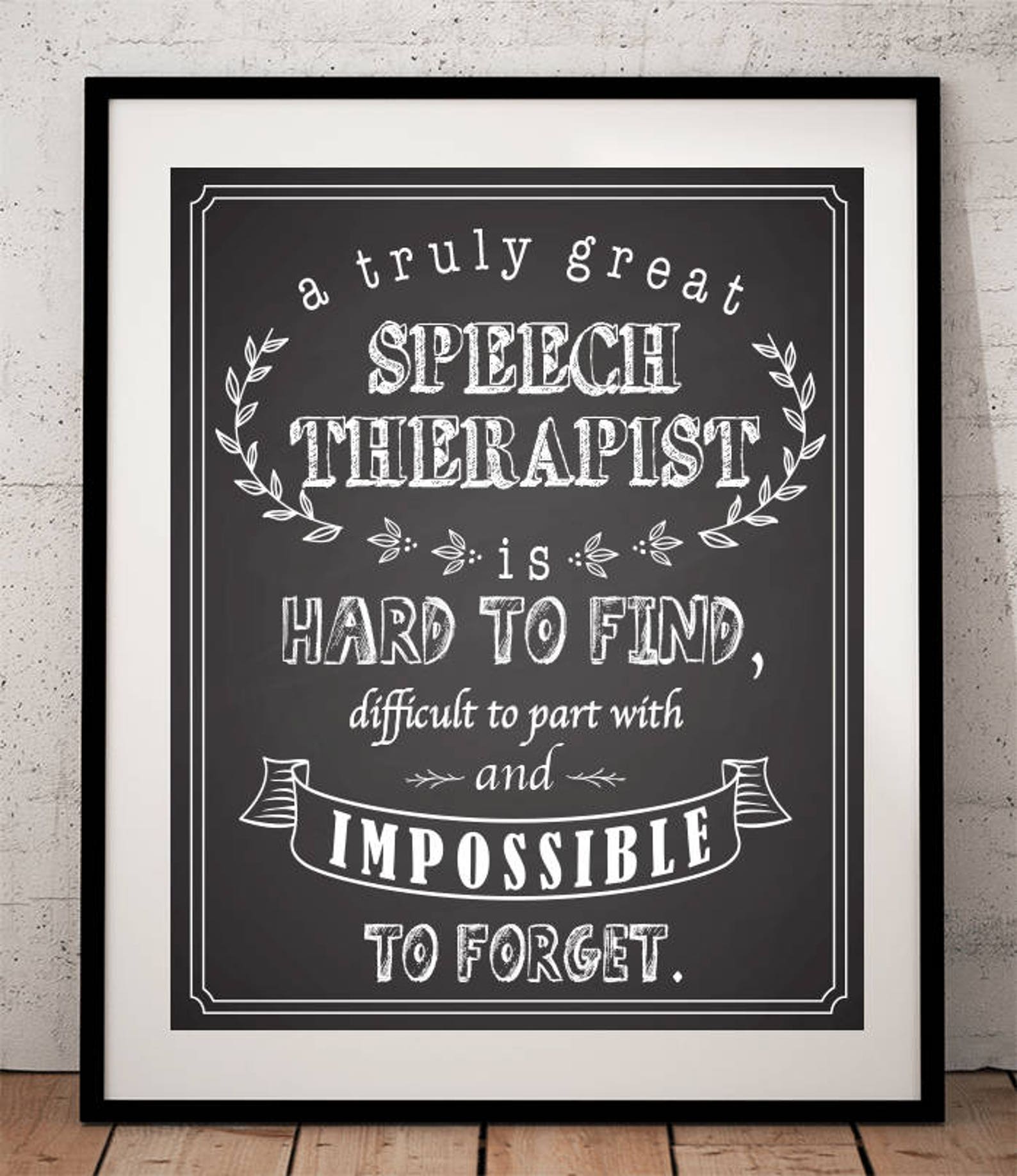 Speech Therapist Chalkboard Printable, Speech Therapist Gift, SLP ...