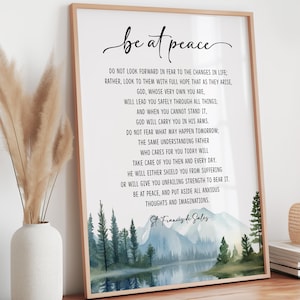 Be at Peace Prayer of St. Francis De Sales Poster Print, Catholic Art ...