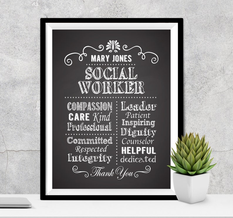 Social Worker Gift - A Truly Great Social Worker Art Print - Gift for ...