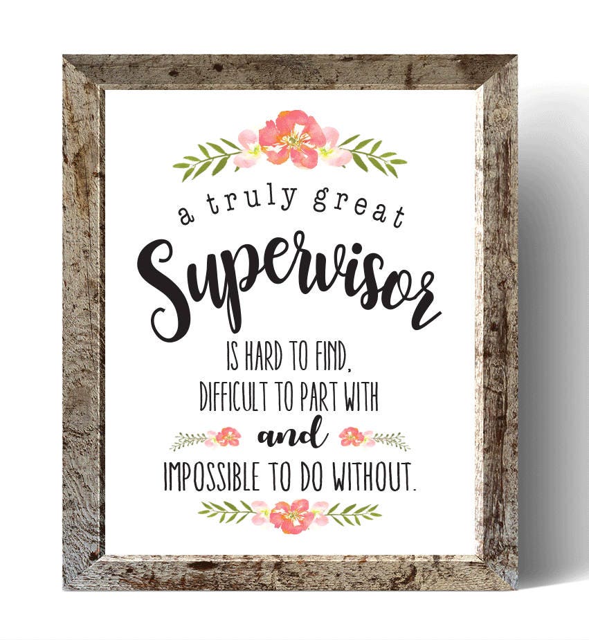 A Great Supervisor is Hard to Find Printable Supervisor Gift - Etsy ...