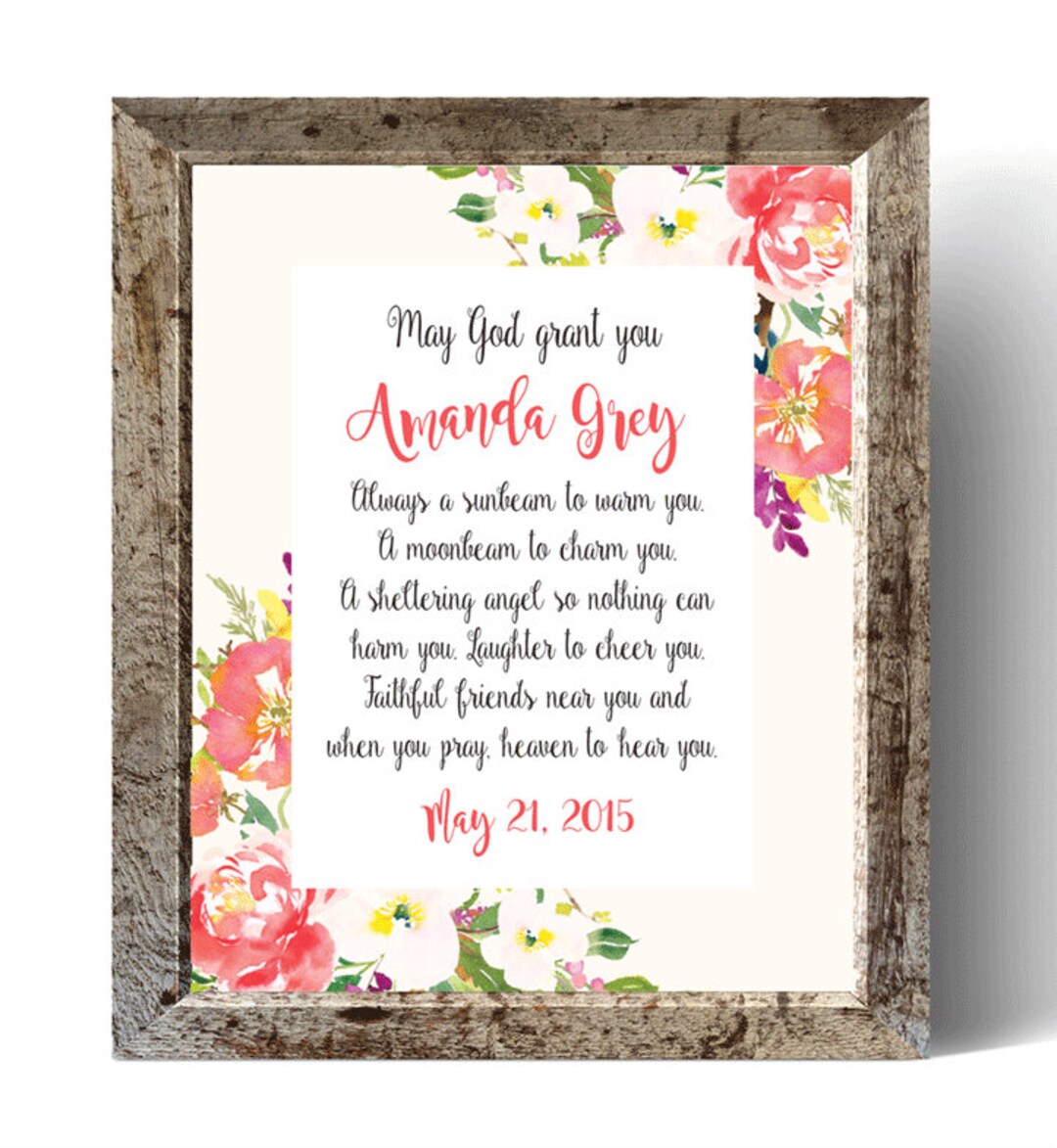 Irish Baptism Personalized Printable, Girl Baptism Gift, Irish Blessing ...