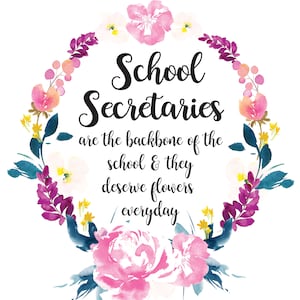 School Secretary Appreciation Printable, School Secretary Gift, Gift ...