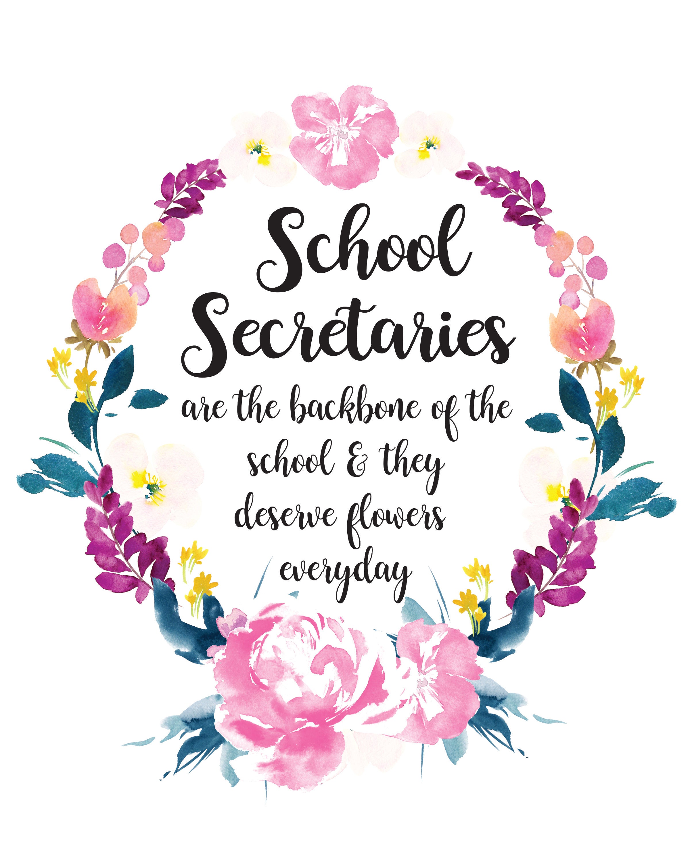 School Secretary Appreciation Printable School Secretary | Etsy