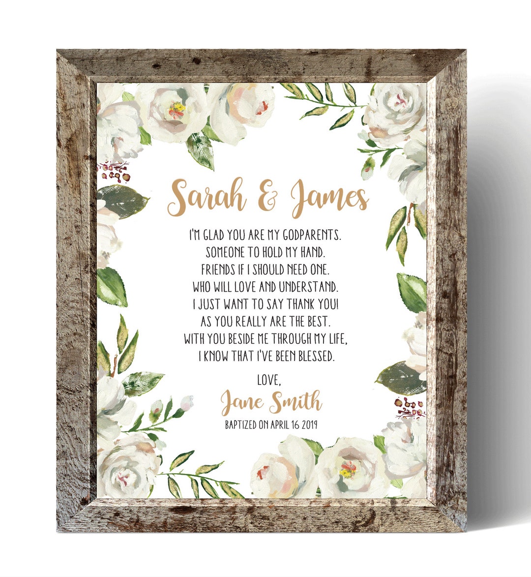 Godparents Gift - Gift for Godparents Personalized Godparents Gift ...