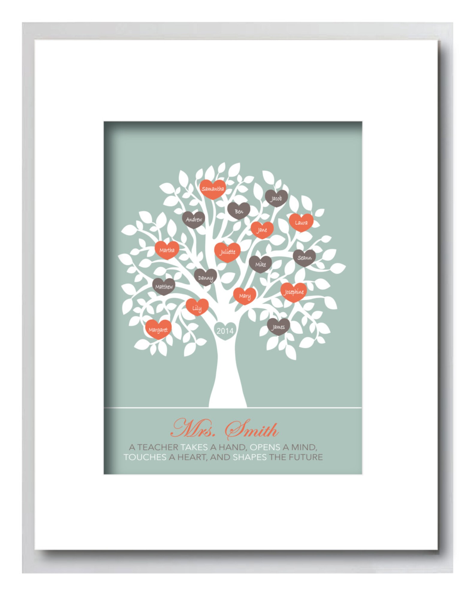 TEACHER TREE, Tree Personalized With Classmates Names, Teacher ...