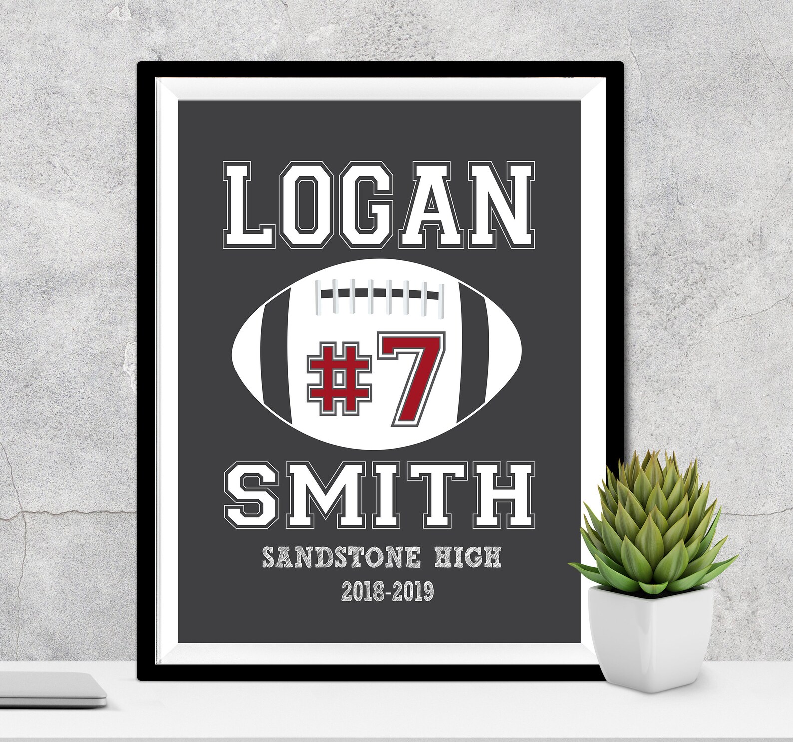 Personalized Senior Football Player Gift, Graduating Senior High School ...