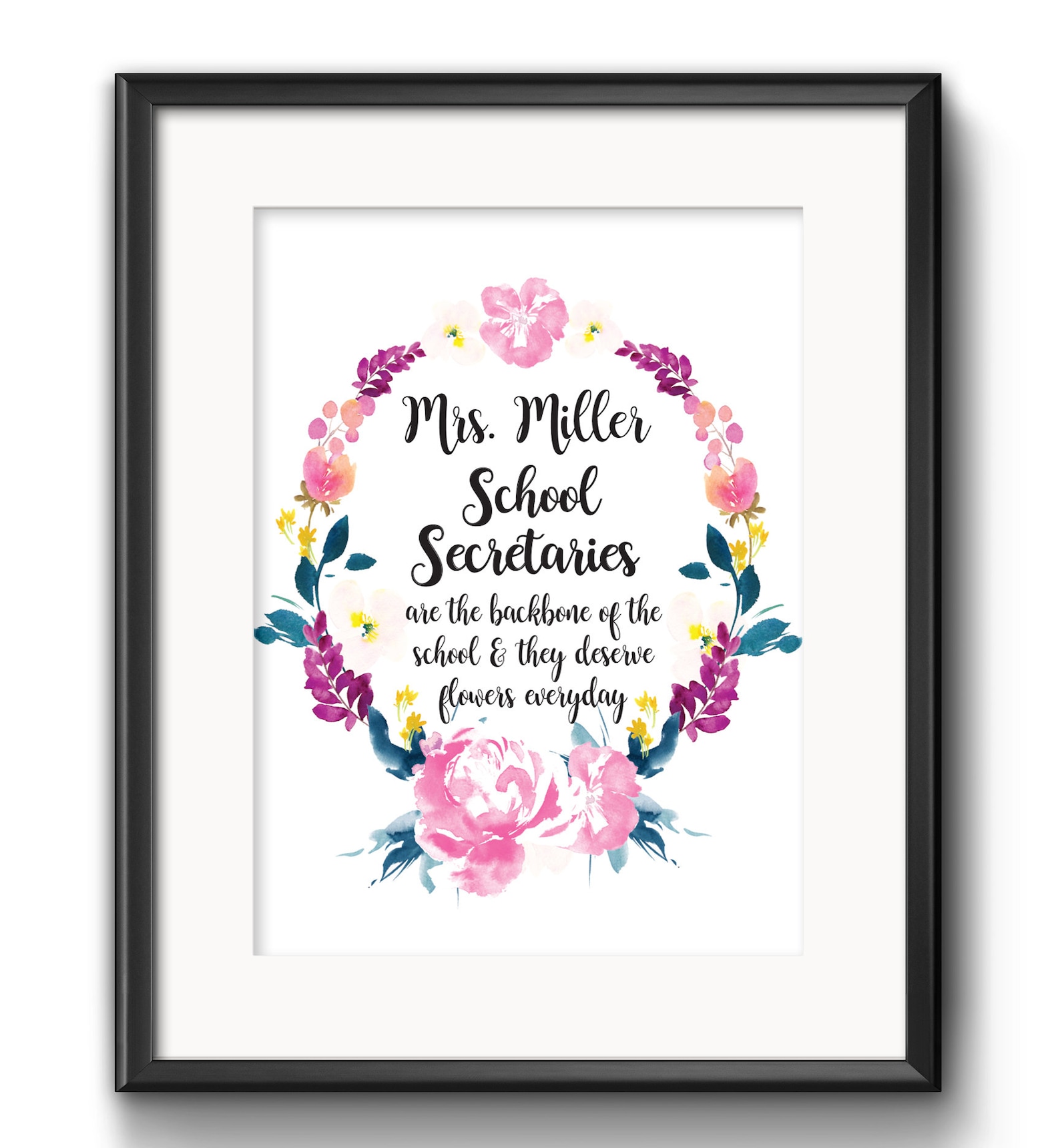 Personalized School Secretary Appreciation Printable, TEACHER TREE ...
