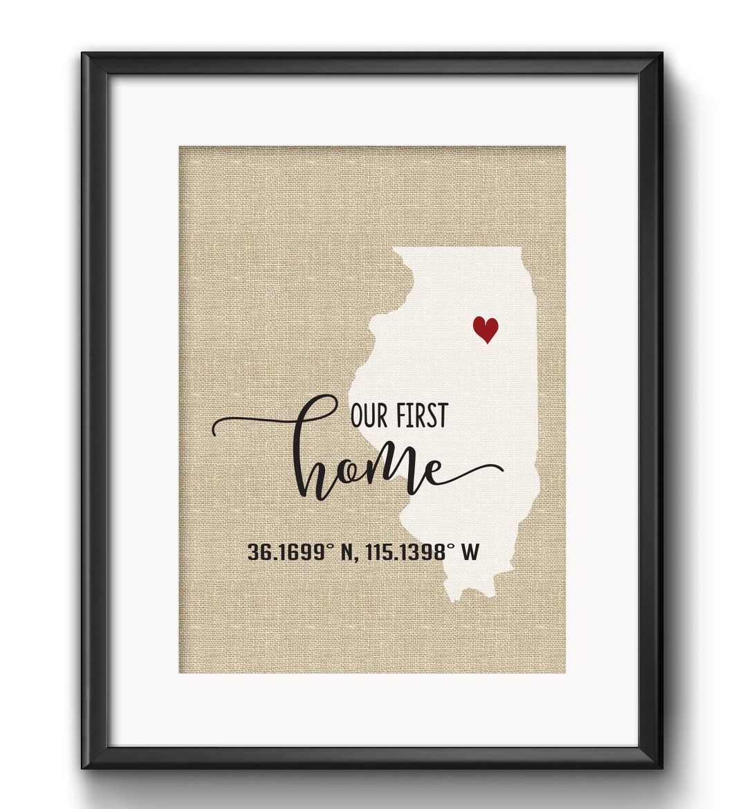 Our First Home Sign Coordinates, Personalized Housewarming Gifts ...