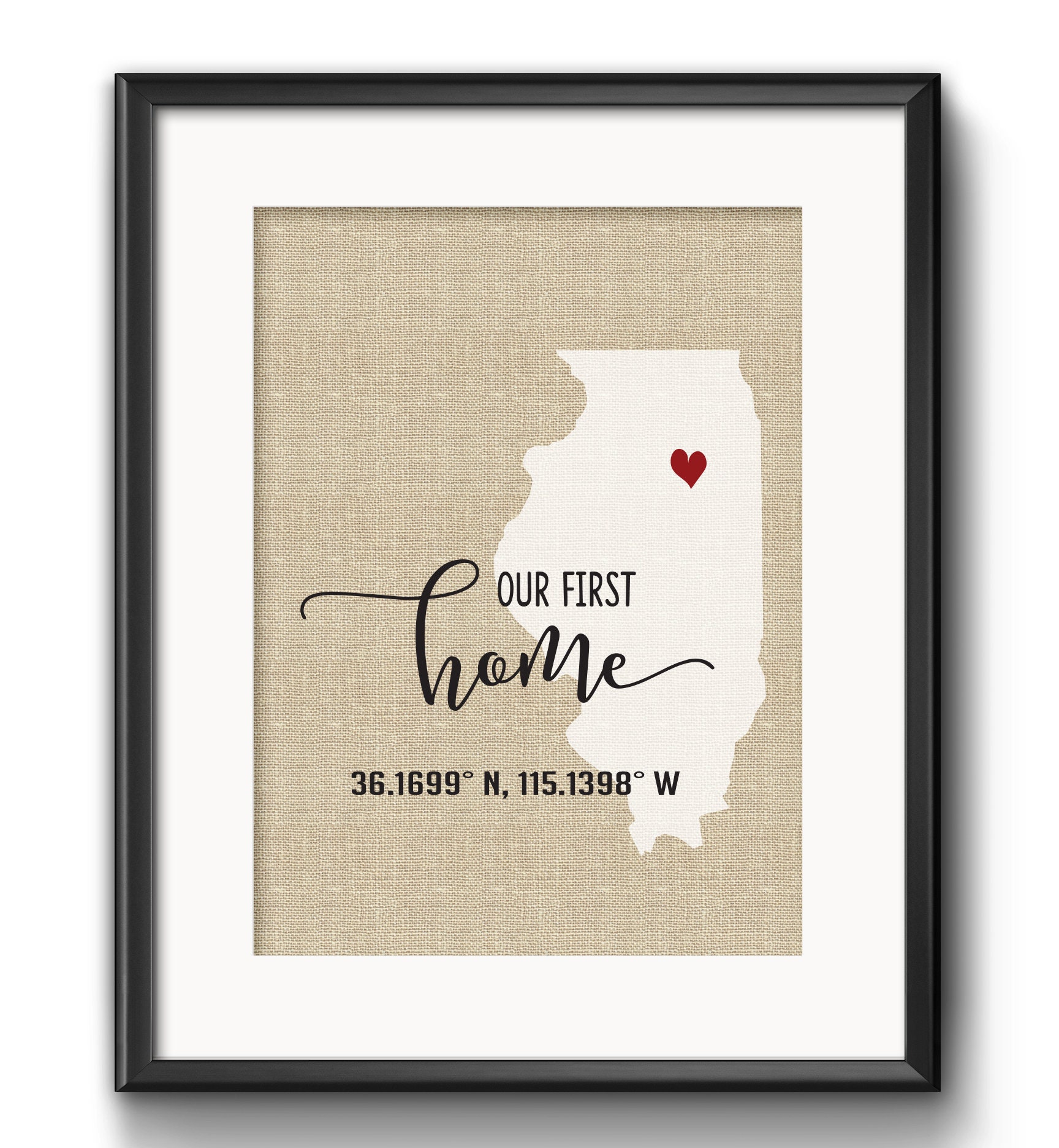 Our First Home Sign Coordinates Personalized Housewarming | Etsy