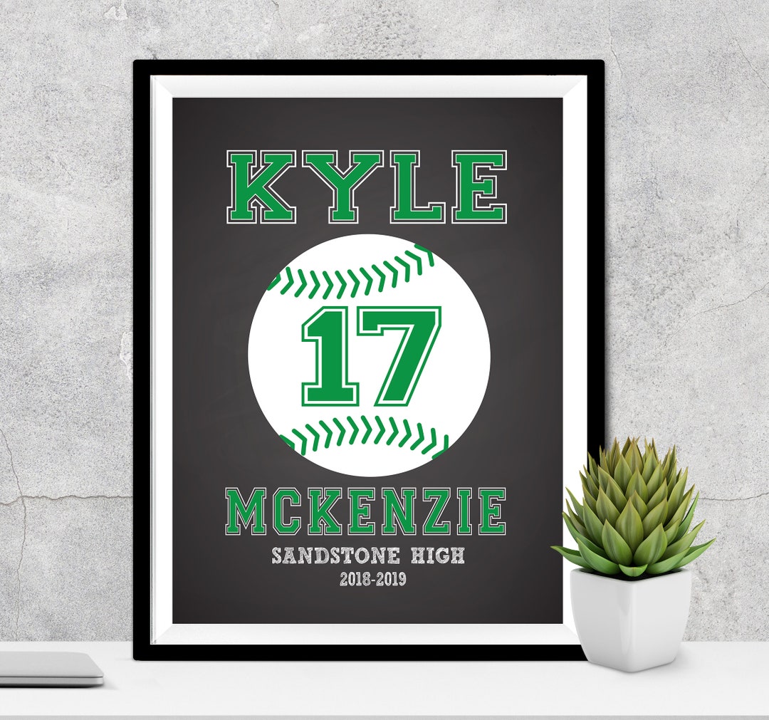 Personalized Senior Baseball Player Gift, Baseball Sign Print, Baseball ...