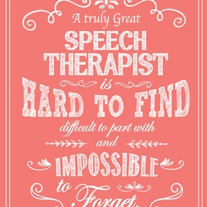 Speech Therapist Chalkboard Printable, Speech Therapist Gift, SLP ...