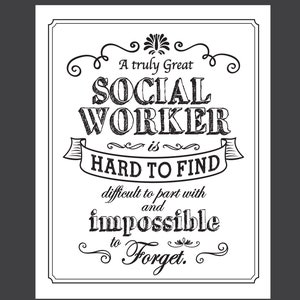 A Truly Great Social Worker Art Print, Social Worker Gift, Gift for ...