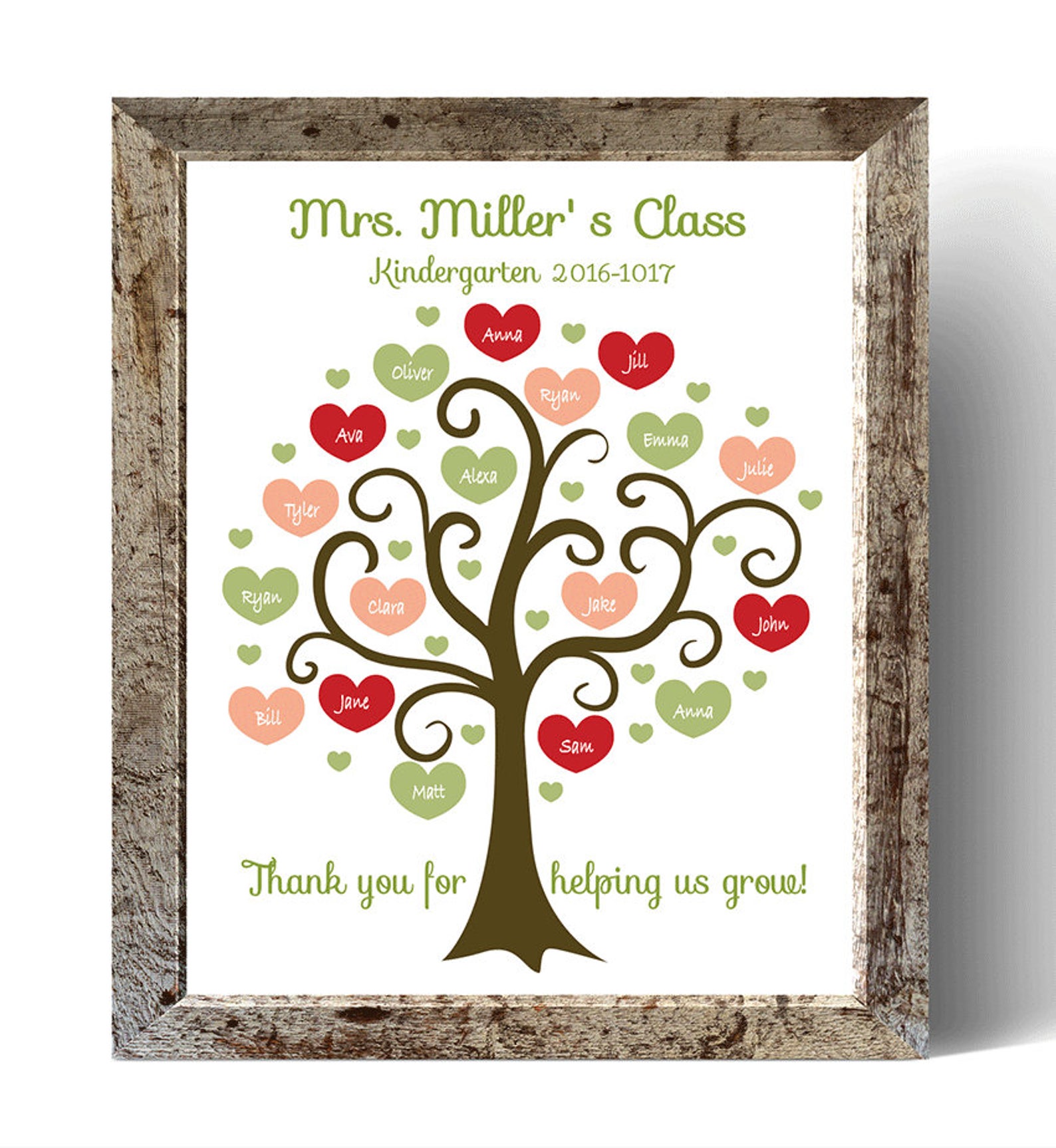 Printable DIGITAL FILE TEACHER Tree Printable Personalized - Etsy
