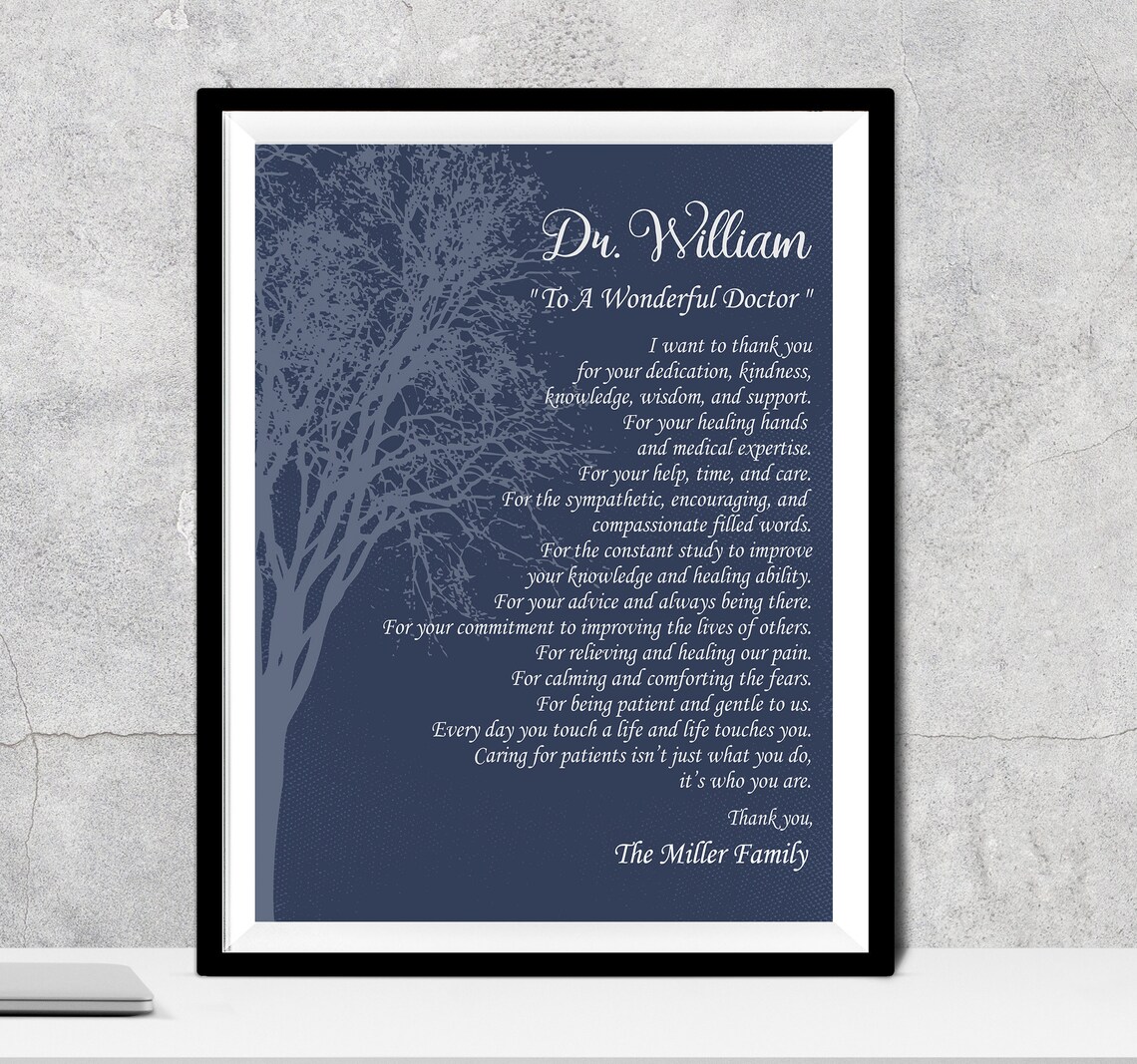 Doctor Gift A Wonderful Doctor Poem A Truly Great Doctor - Etsy