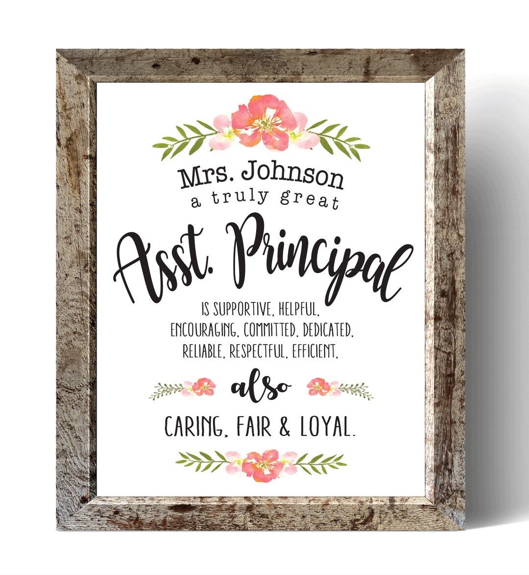 Personalized Assistant Principal Gift, Principal Chalkboard Printable ...