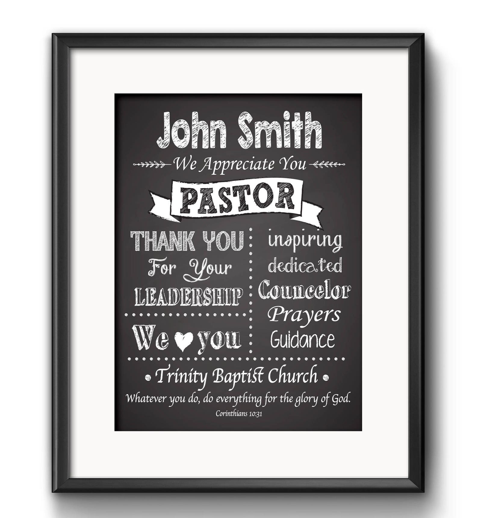 Personalized Pastor Gift Spanish Printable Pastor Gift Pastor ...