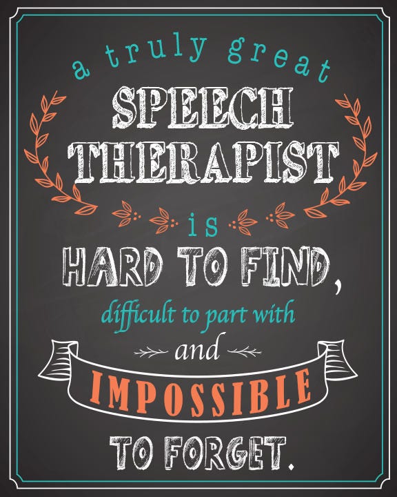 Speech Therapist Chalkboard Printable, Speech Therapist Gift, SLP ...