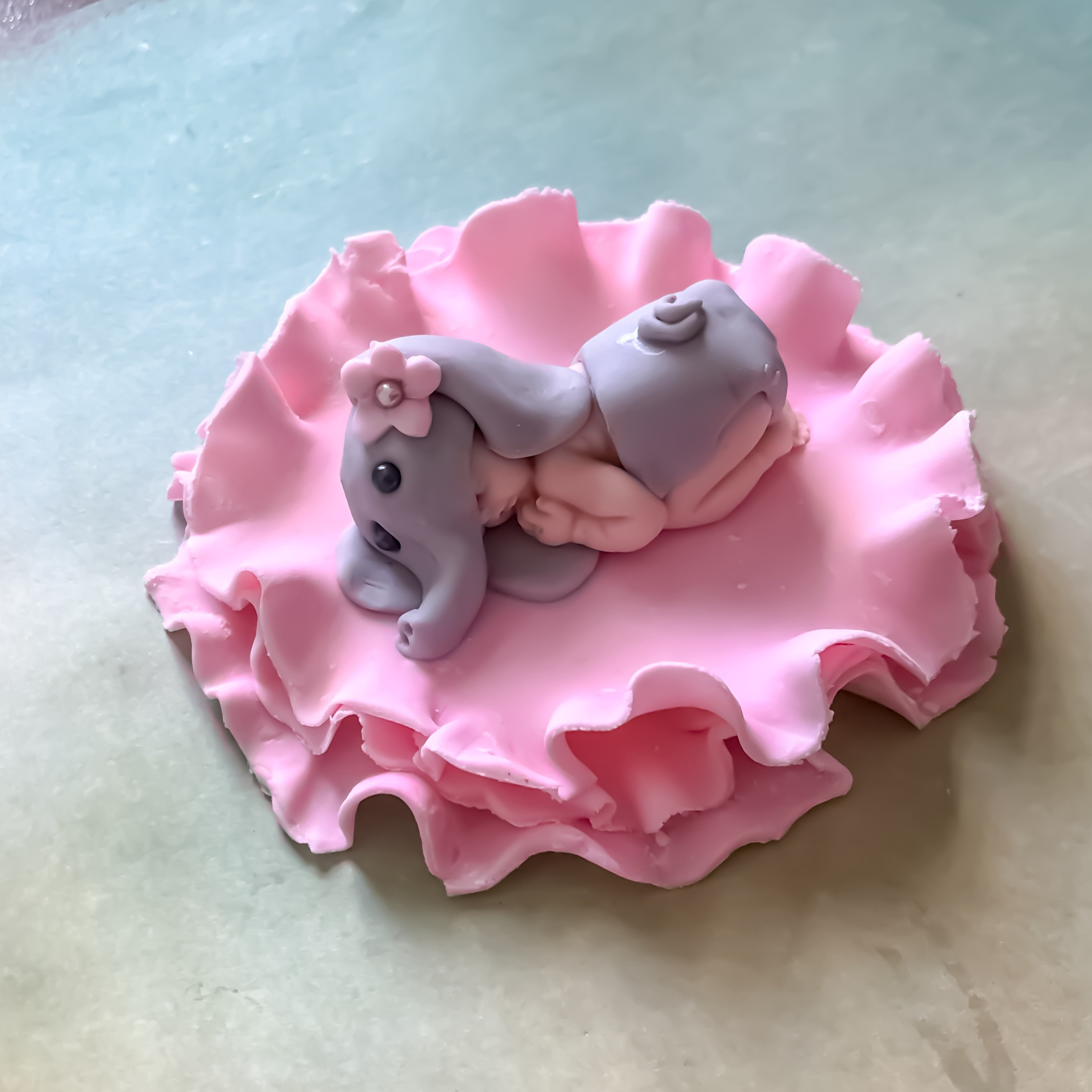 ELEPHANT CAKE TOPPER Fondant baby shower cake topper safari jungle ...