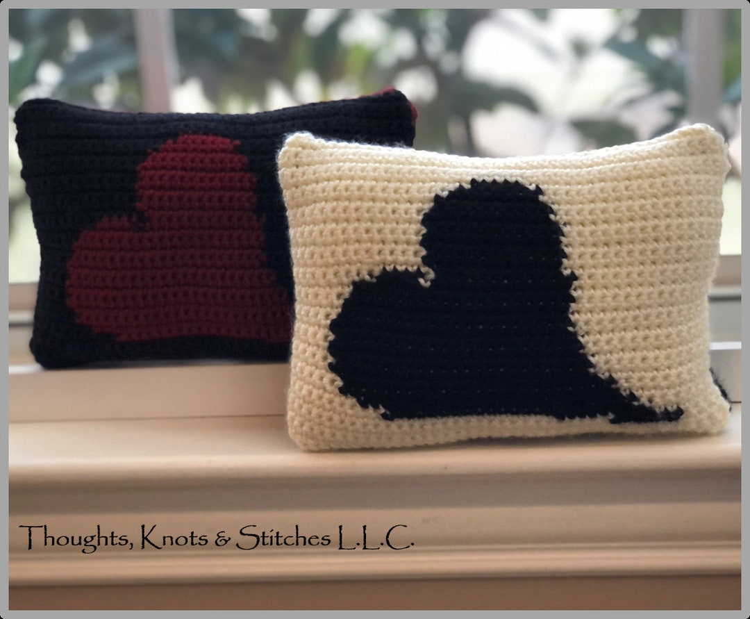Modern Heart Mini Pillow Crochet Pattern ... Instant Download - Etsy