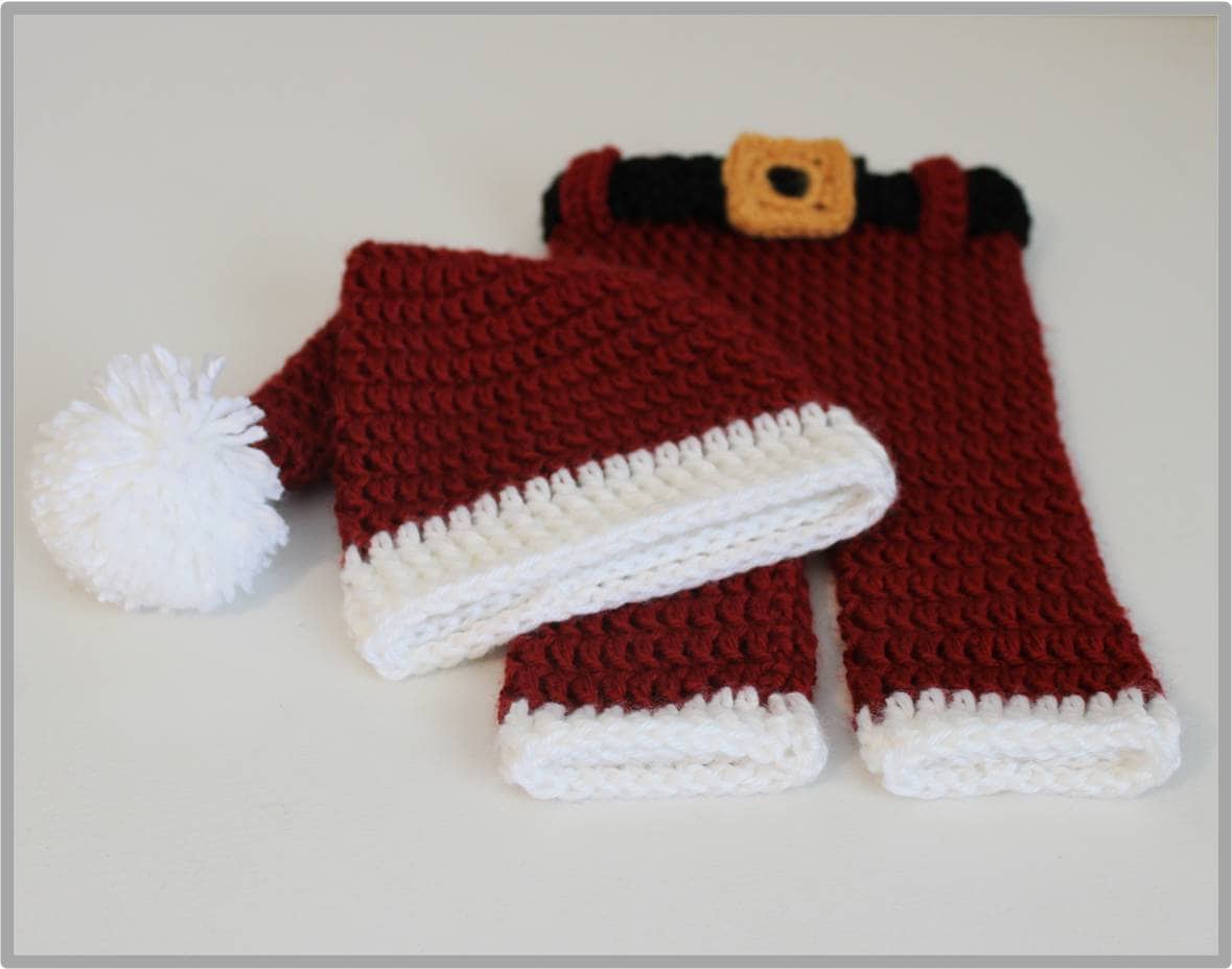 Santa Hat & Pants Crochet Pattern ... Size: Newborn ... Photo | Etsy México