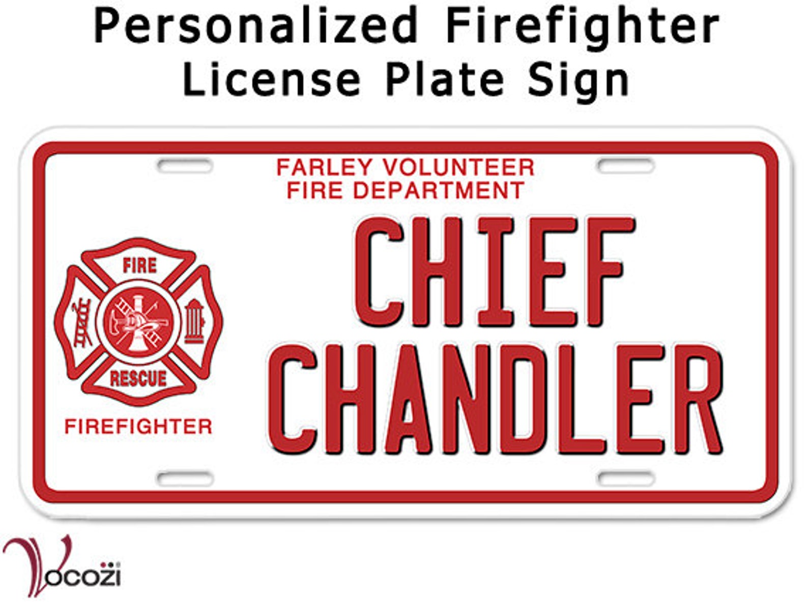 Firefighter Personalized License Plate Aluminum Sign Fireman - Etsy