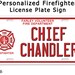 Firefighter Personalized License Plate Aluminum Sign Fireman ...