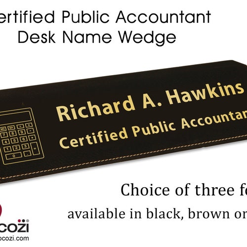 CPA Desk Sign certified Public Accountant Name Plate Marble - Etsy