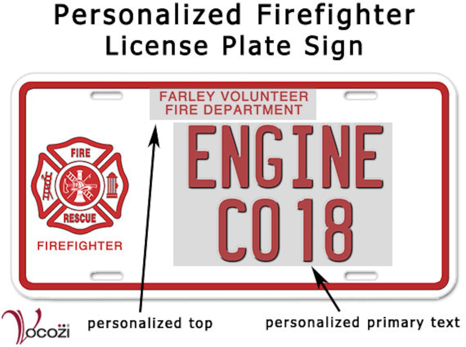 Firefighter Personalized License Plate Aluminum Sign Fireman - Etsy