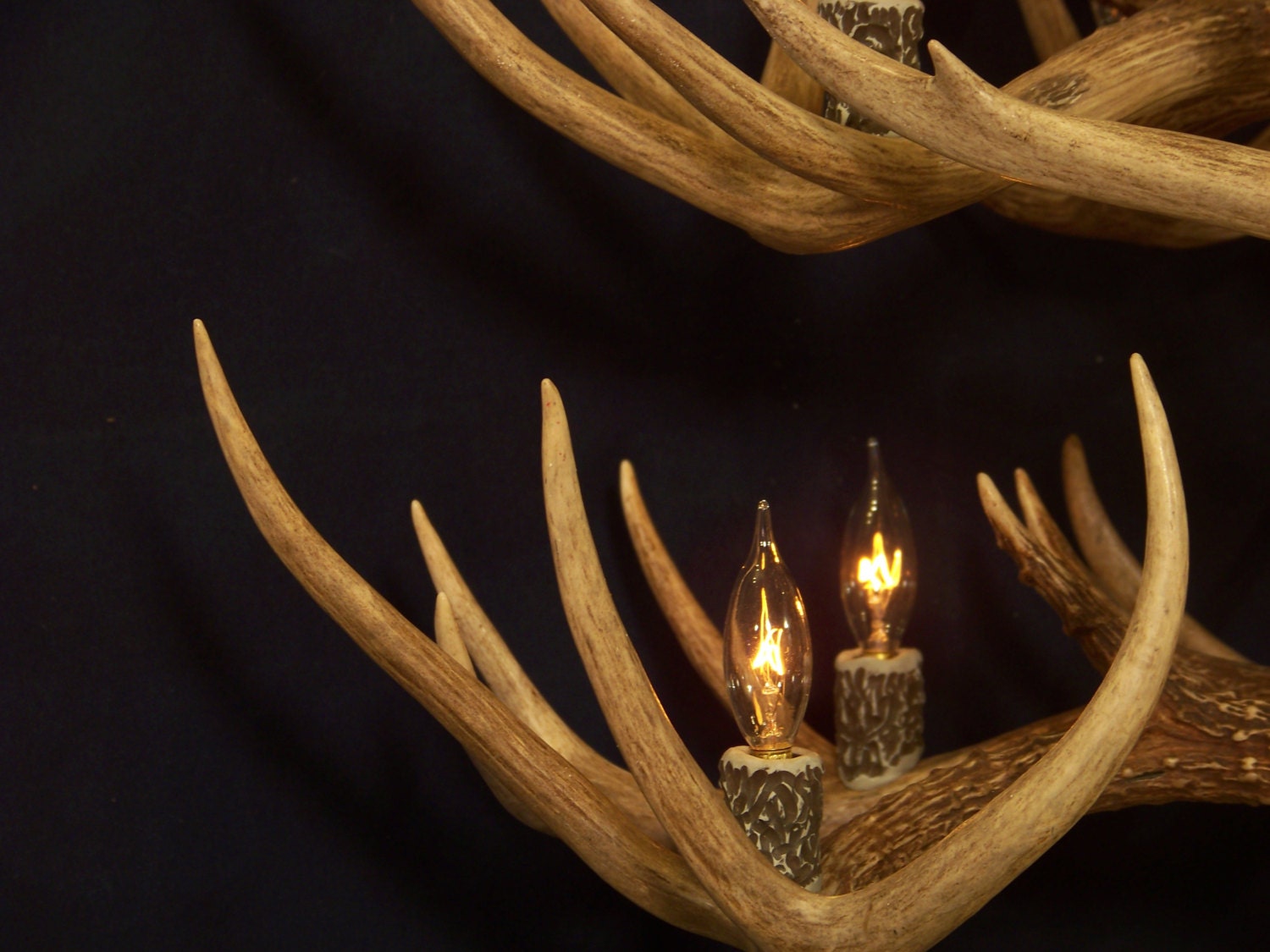 Legend Antler Designs Fifteen LIGHT Triple Chandelier Horn Rustic Light ...