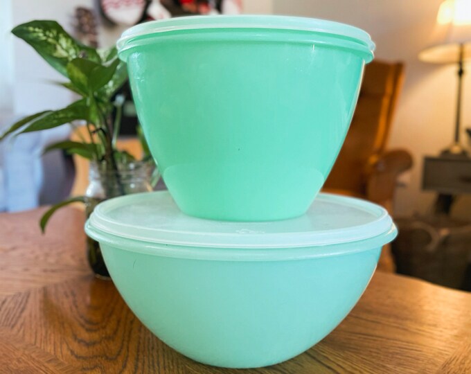 Tupperware Set in Shades of Mint, Retro Tupperware, Crisper - Etsy
