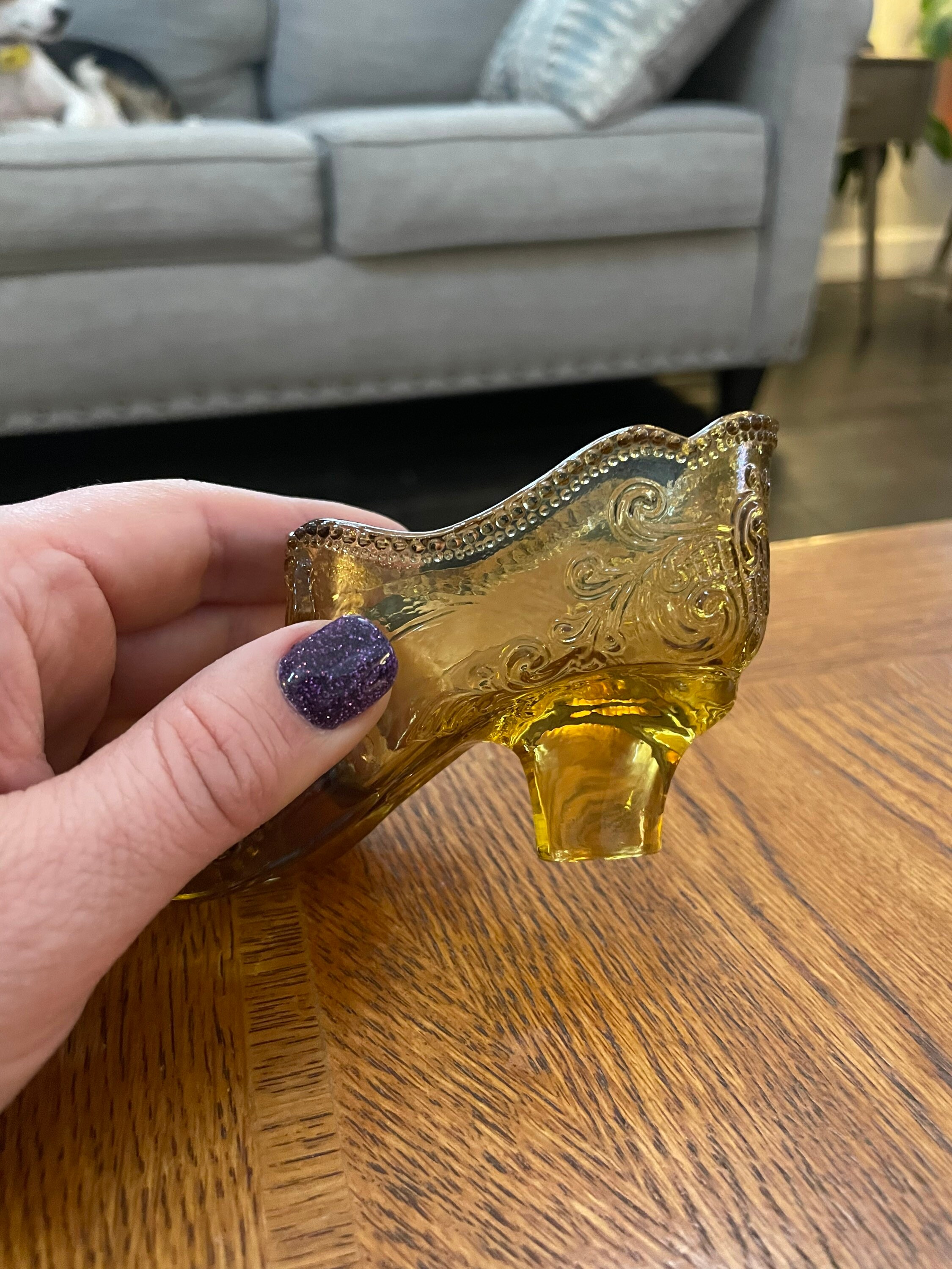 Glass Boot Retro Glassware Gold Antique Shoe 60s 70s - Etsy