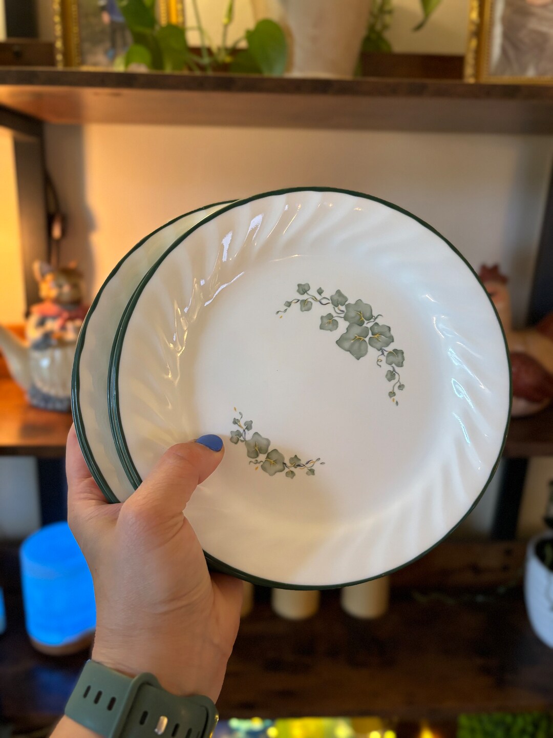 Corelle Callaway Ivy Small Plates Set of 8, 90s Dinnerware, Vintage ...